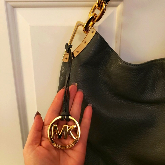 Michael Kors | Bags | Authentic Michael Kors Ines Leather Charcoal Gray ...